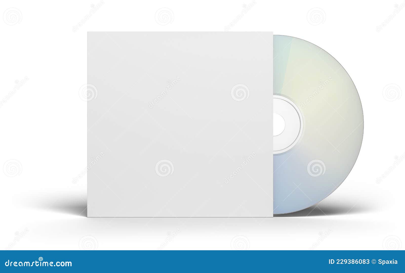 Compact Disc with Paper CD Cover Isolated on White Background Stock ...