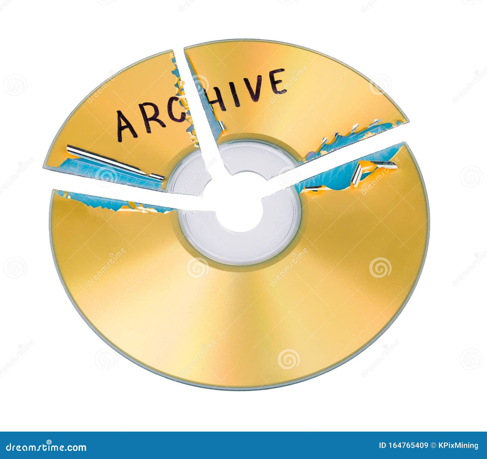 Compact Disc Parts of Shredded Digital Archive Isolated on White ...