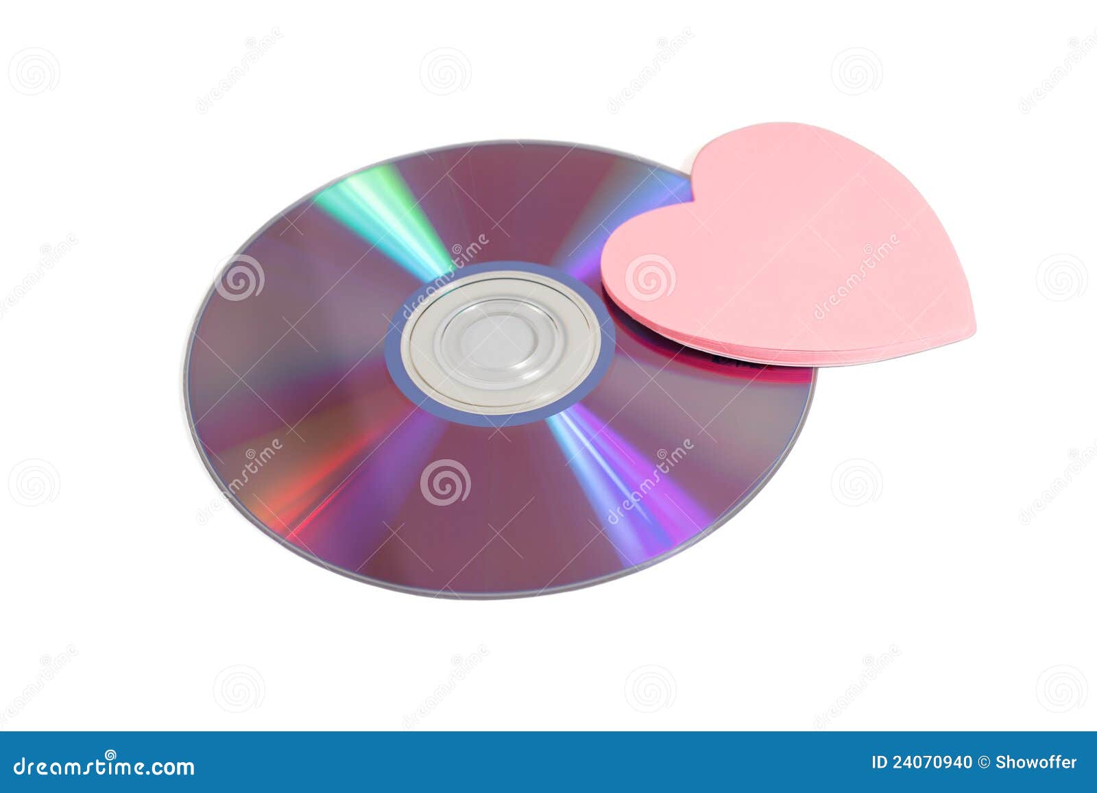 Compact Disc and Pink Paper Heart Stock Photo - Image of data, disc ...