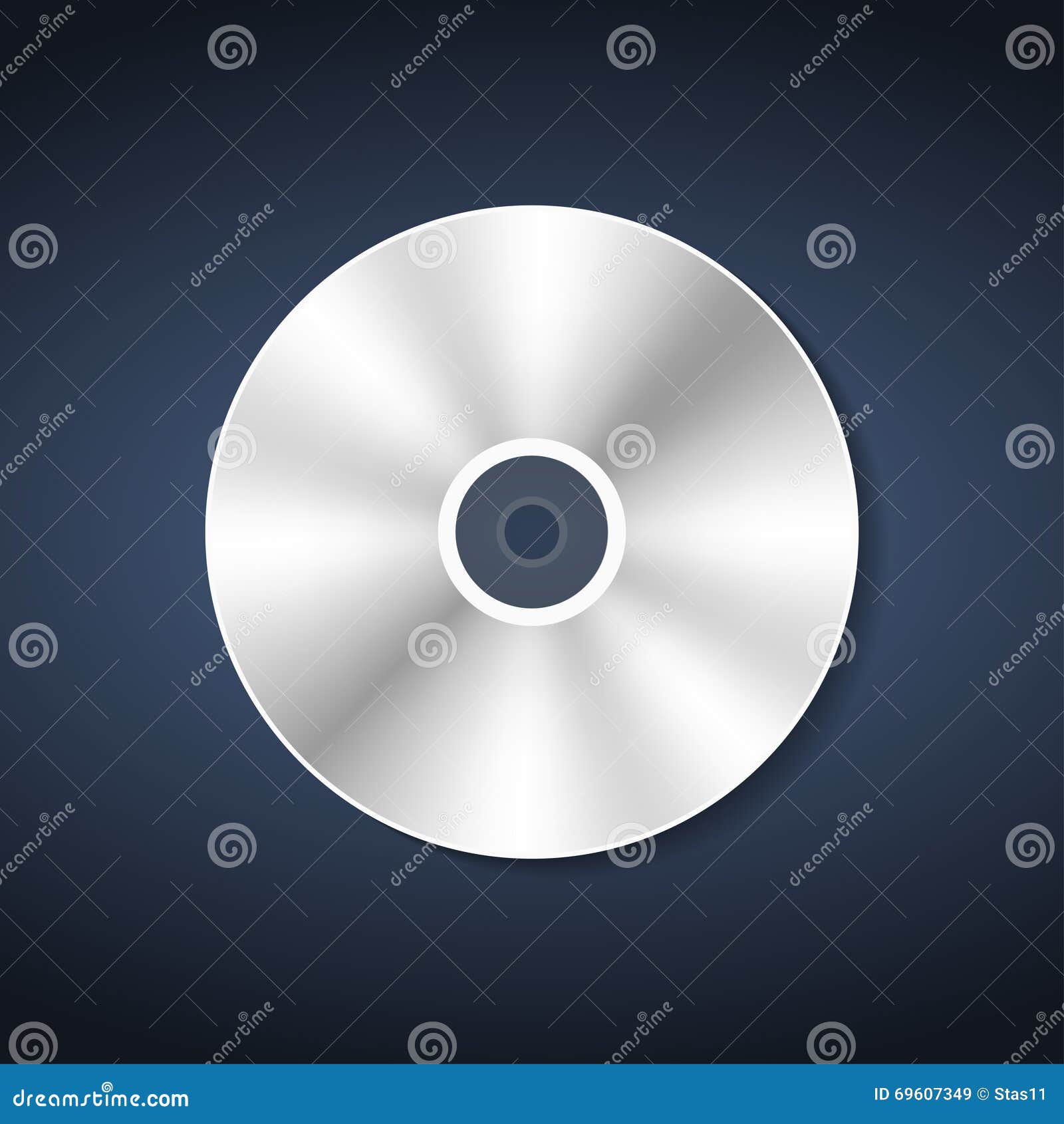 Compact Disc in Realistic Style with Shadow Stock Illustration ...