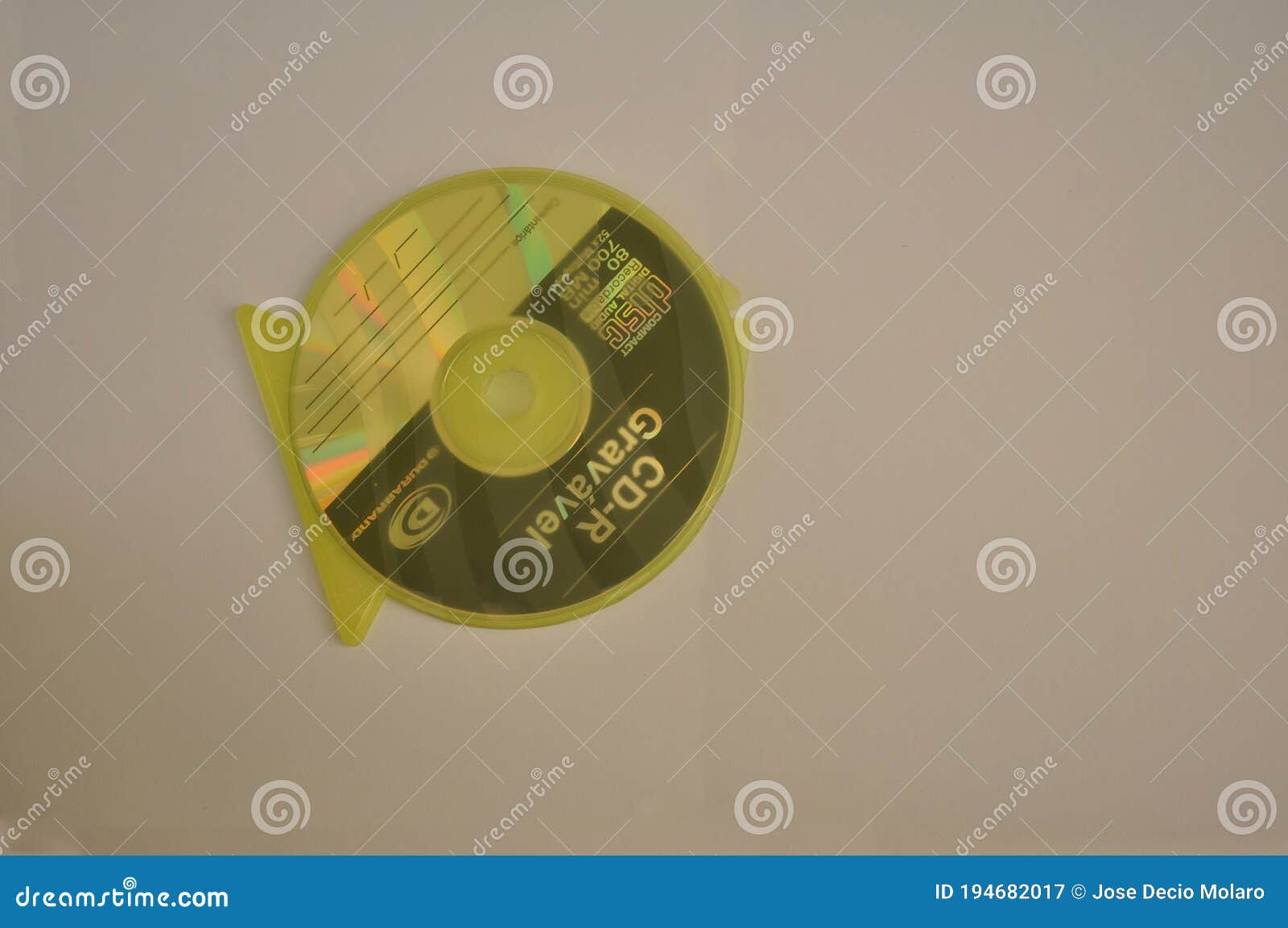 Compact Disc for Recording Data in Yellow Plastic Cover in Fish Shape ...