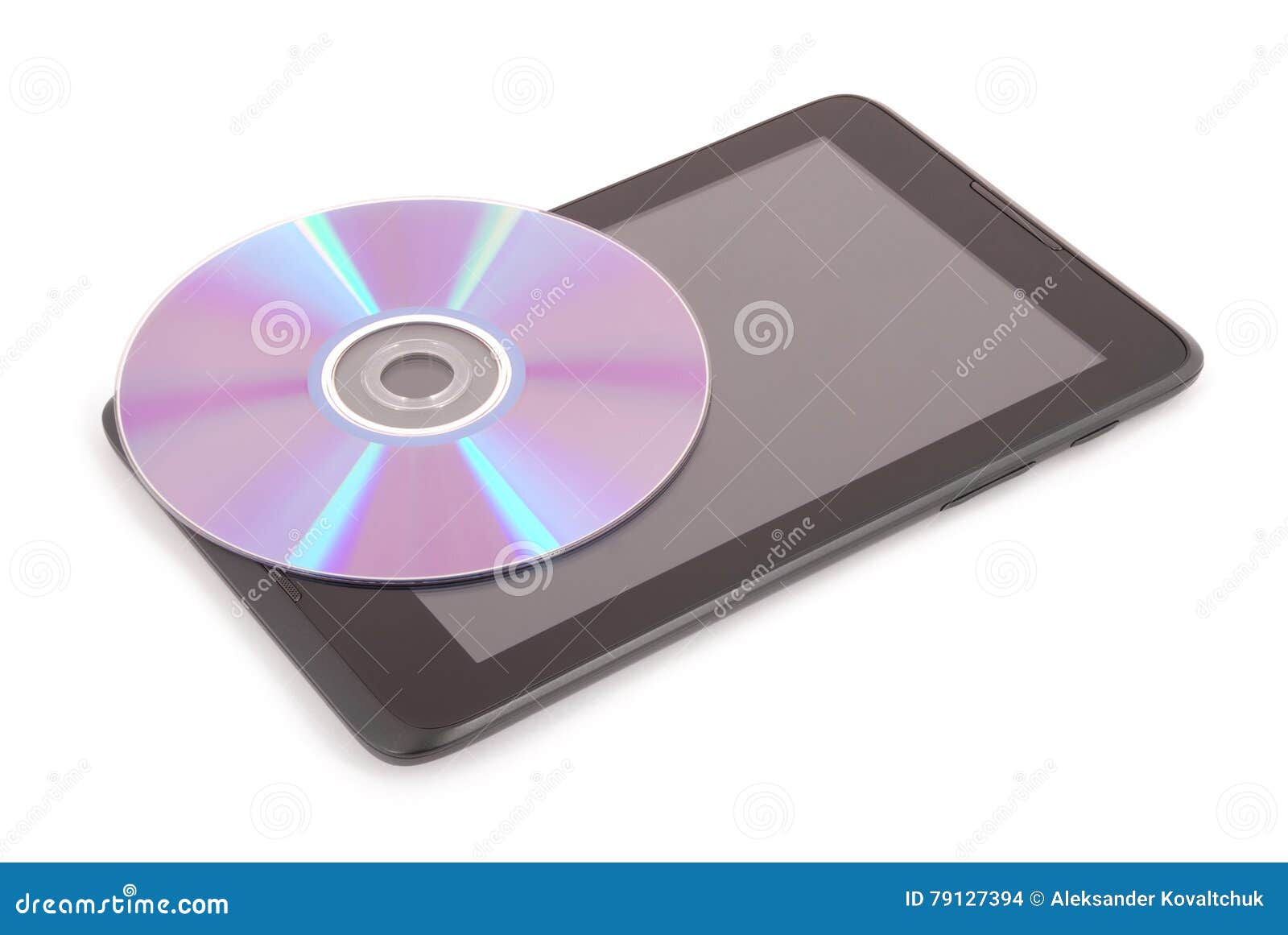 Compact Disc on a Tablet PC (Clipping Path) Stock Photo - Image of ...