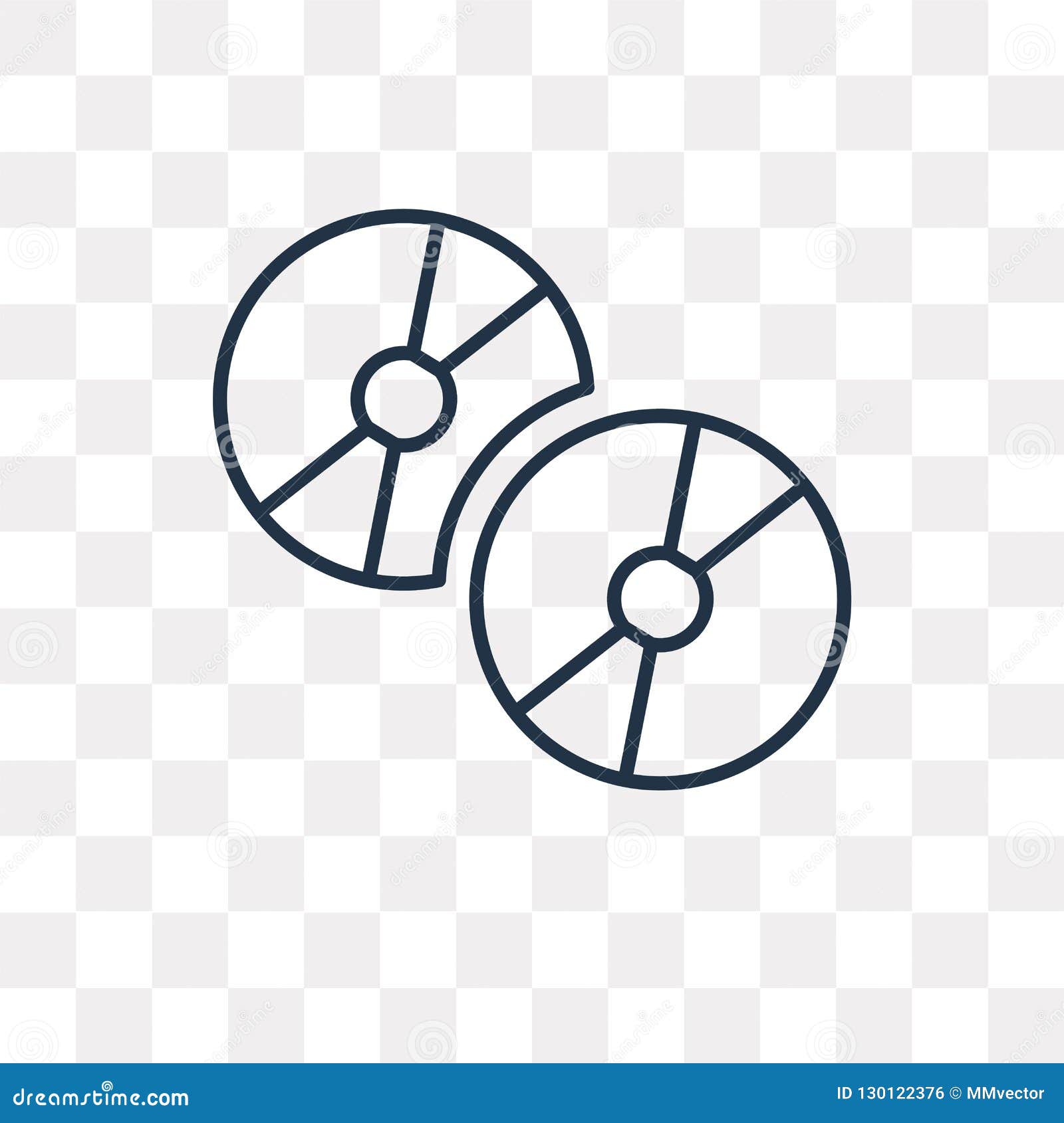 Compact Disc Vector Icon Isolated on Transparent Background, Lin Stock ...