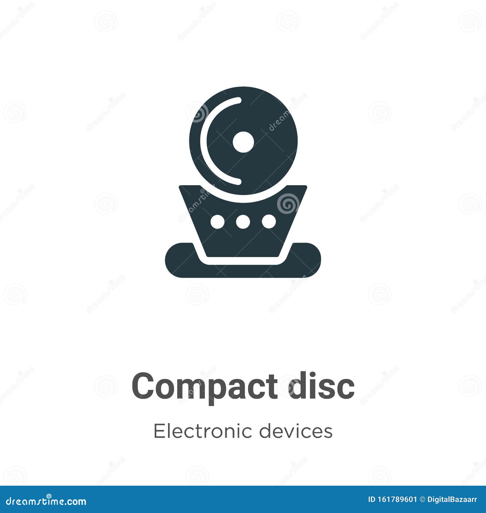 Compact Disc Vector Icon on White Background. Flat Vector Compact Disc ...