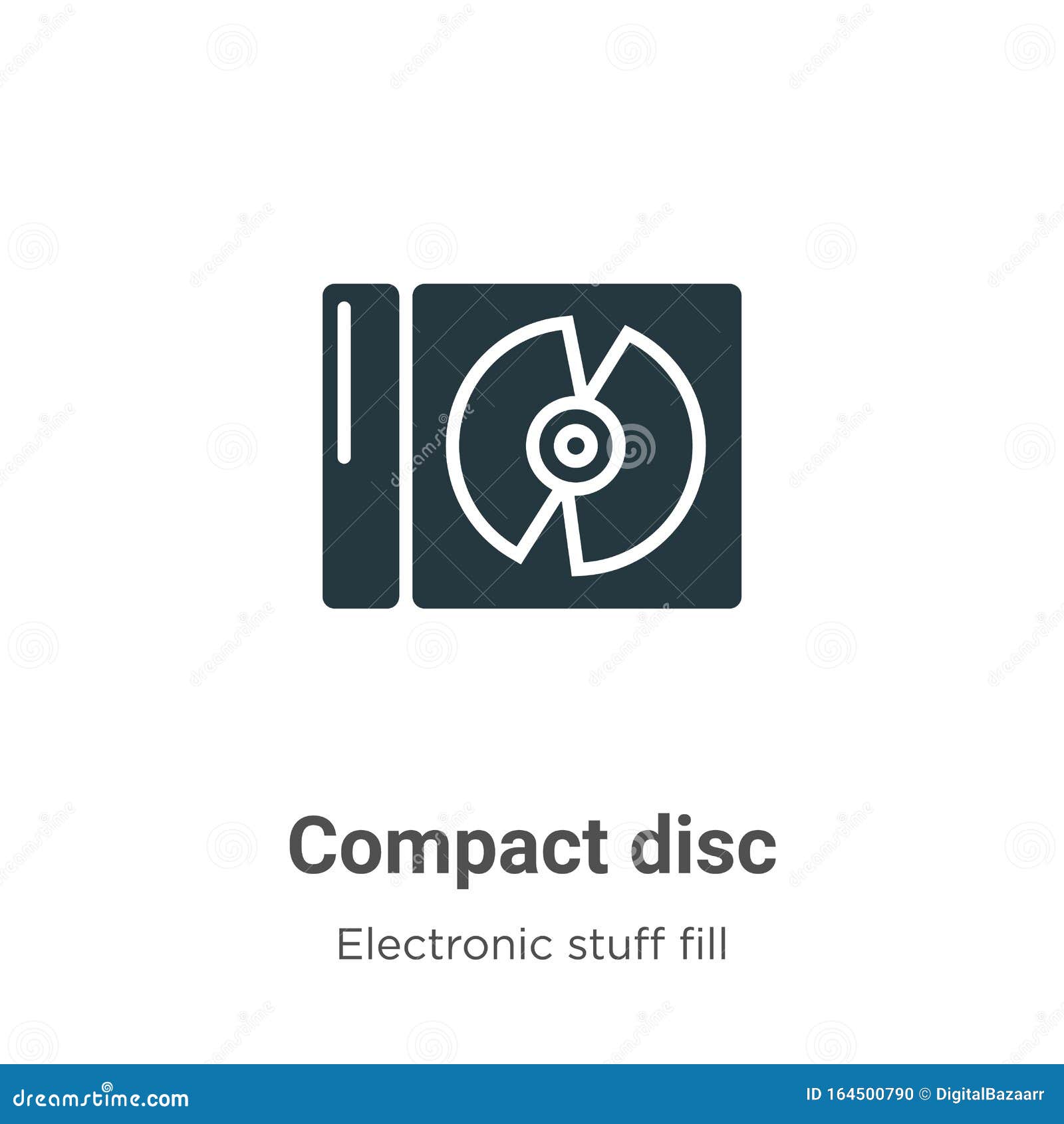 Compact Disc Vector Icon on White Background. Flat Vector Compact Disc ...