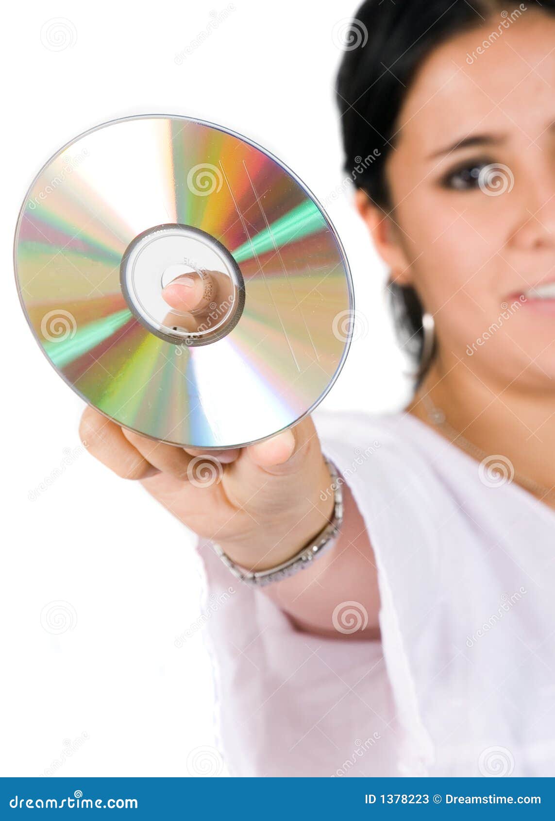 Compact disc - woman stock image. Image of hidden, lost - 1378223