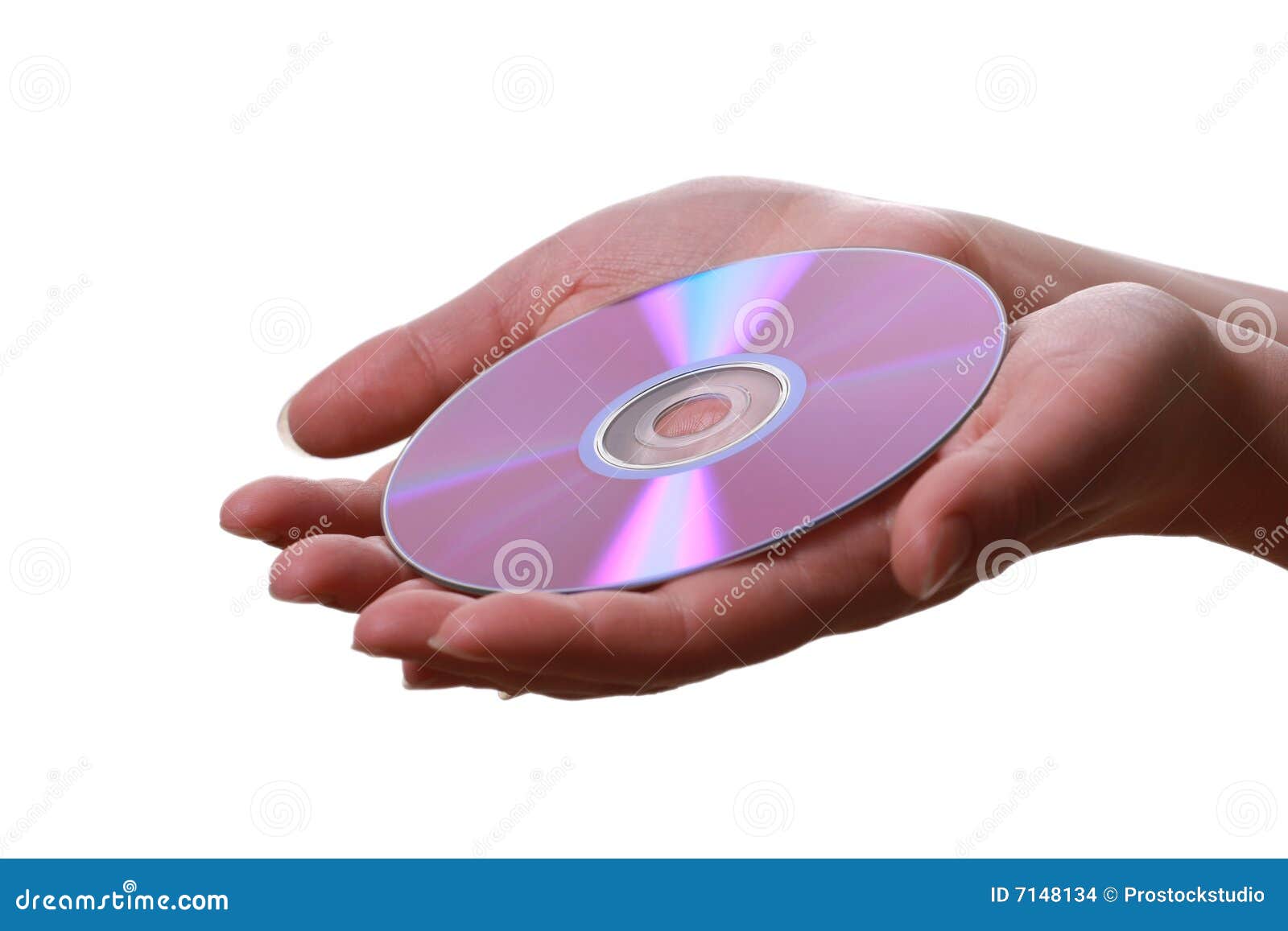 Compact Disc in Woman S Hands Stock Photo - Image of recordable, hand ...
