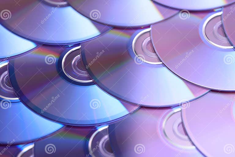 Compact Discs Background. Several Cd Dvd Blu-ray Discs. Optical ...