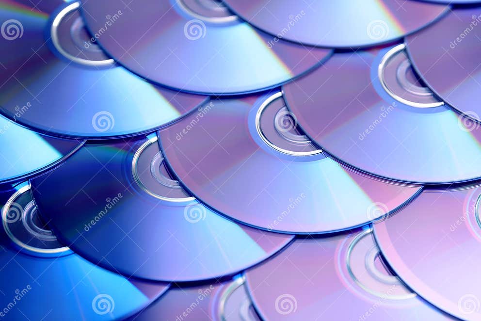 Compact Discs Background. Several Cd Dvd Blu-ray Discs. Optical ...