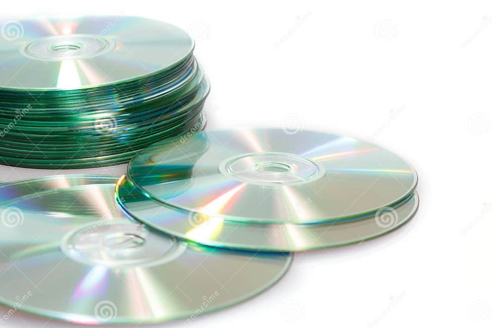 Compact Discs Cd on a White Background Stock Image - Image of ...