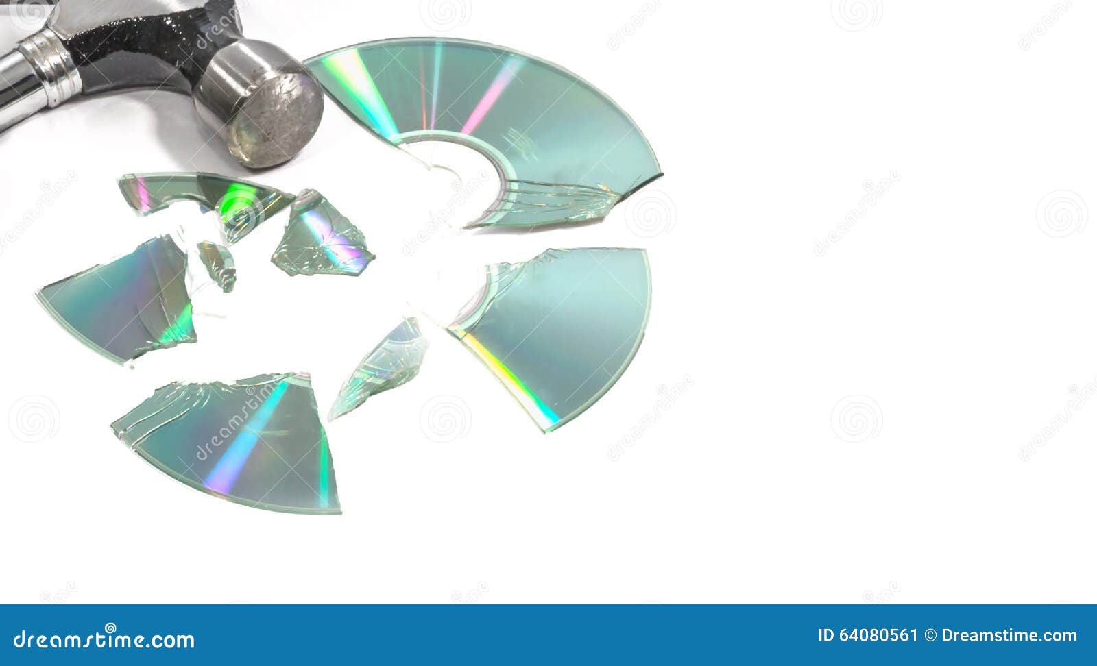 Compact Discs (Cds) Broken by a Hammer Stock Image - Image of discs ...