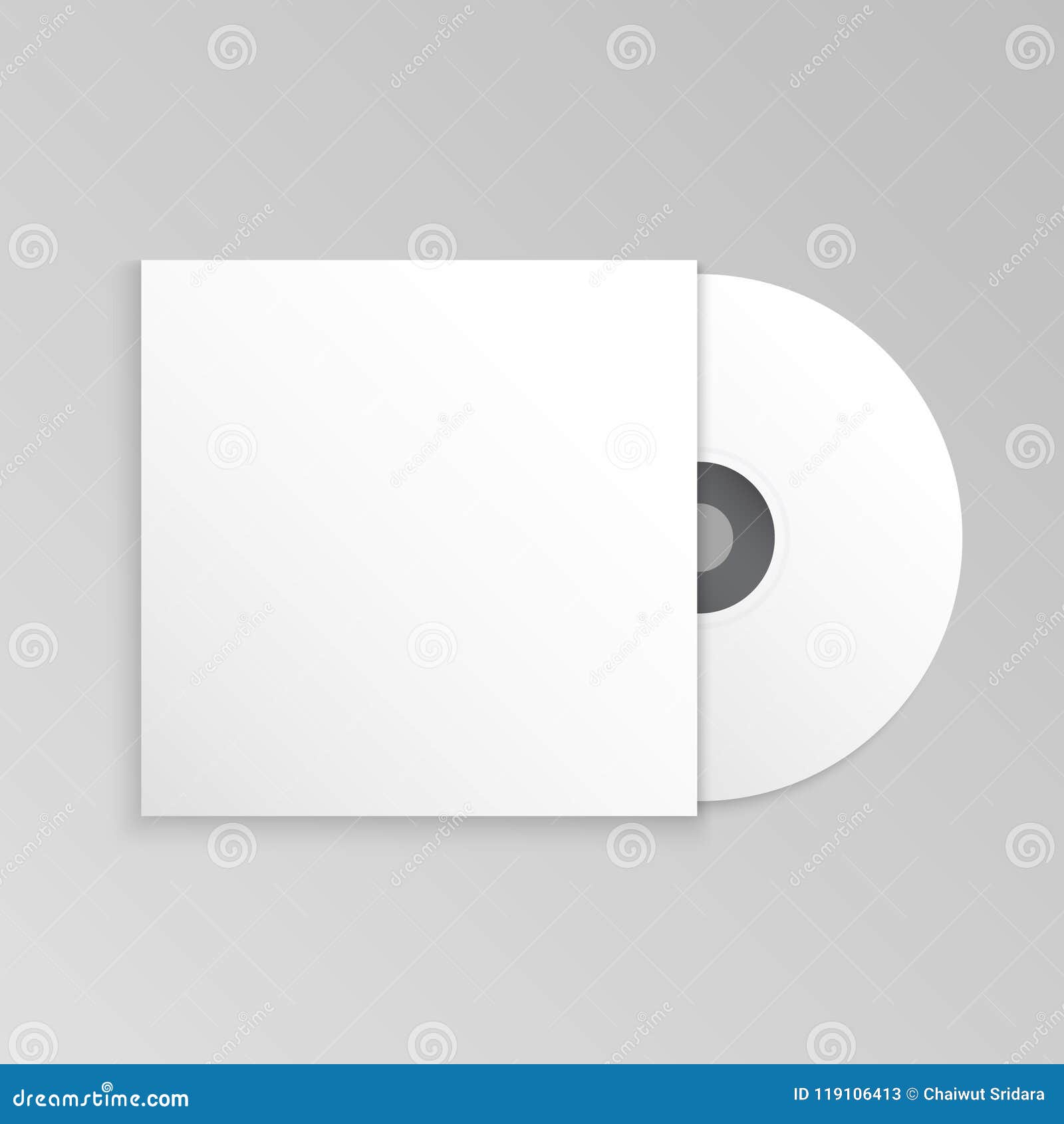 Compact Disk CD and Cover Mockup Template, Vector Illustration Stock ...
