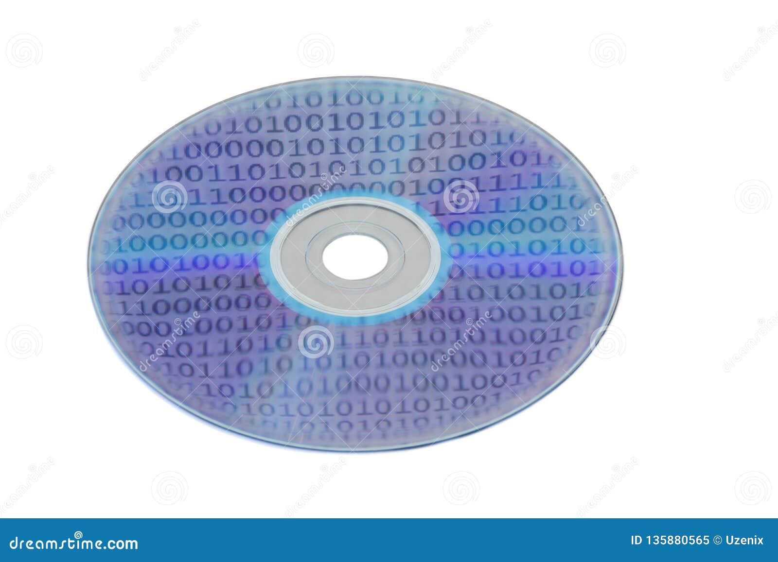 Compact Disk CD DVD with Reflection from the Binary Code Isolated on a ... Compact Disk CD DVD with Reflection from the Binary Code Isolated on a ...