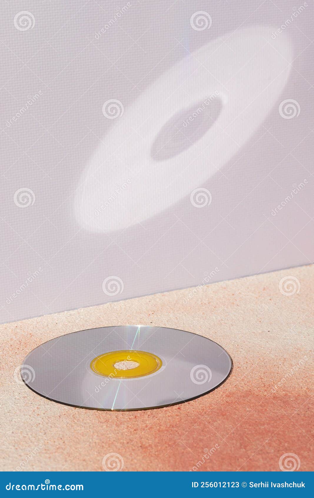 Compact disk close up. stock image. Image of device - 256012123