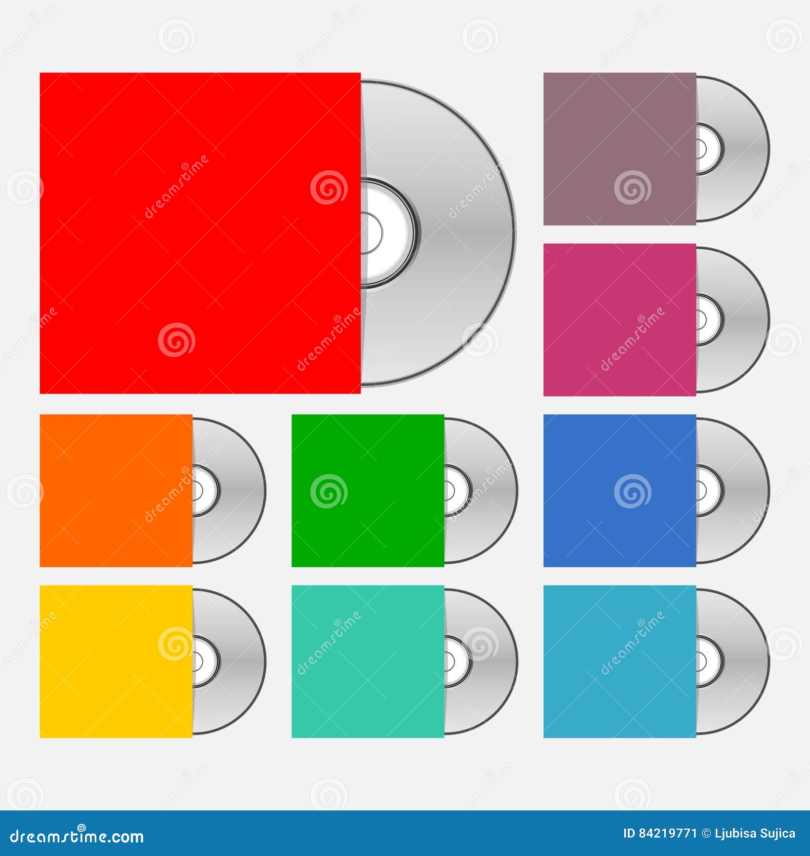 Compact disk icons set stock vector. Illustration of empty - 84219771
