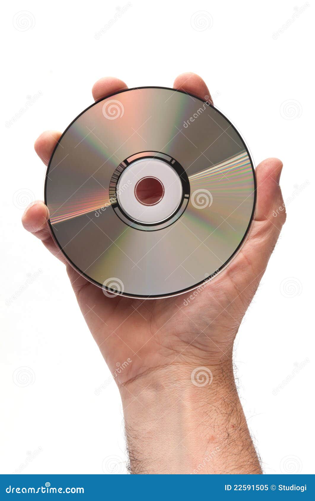 Compact Disk on a Man S Hand Stock Image - Image of blank, medium: 22591505