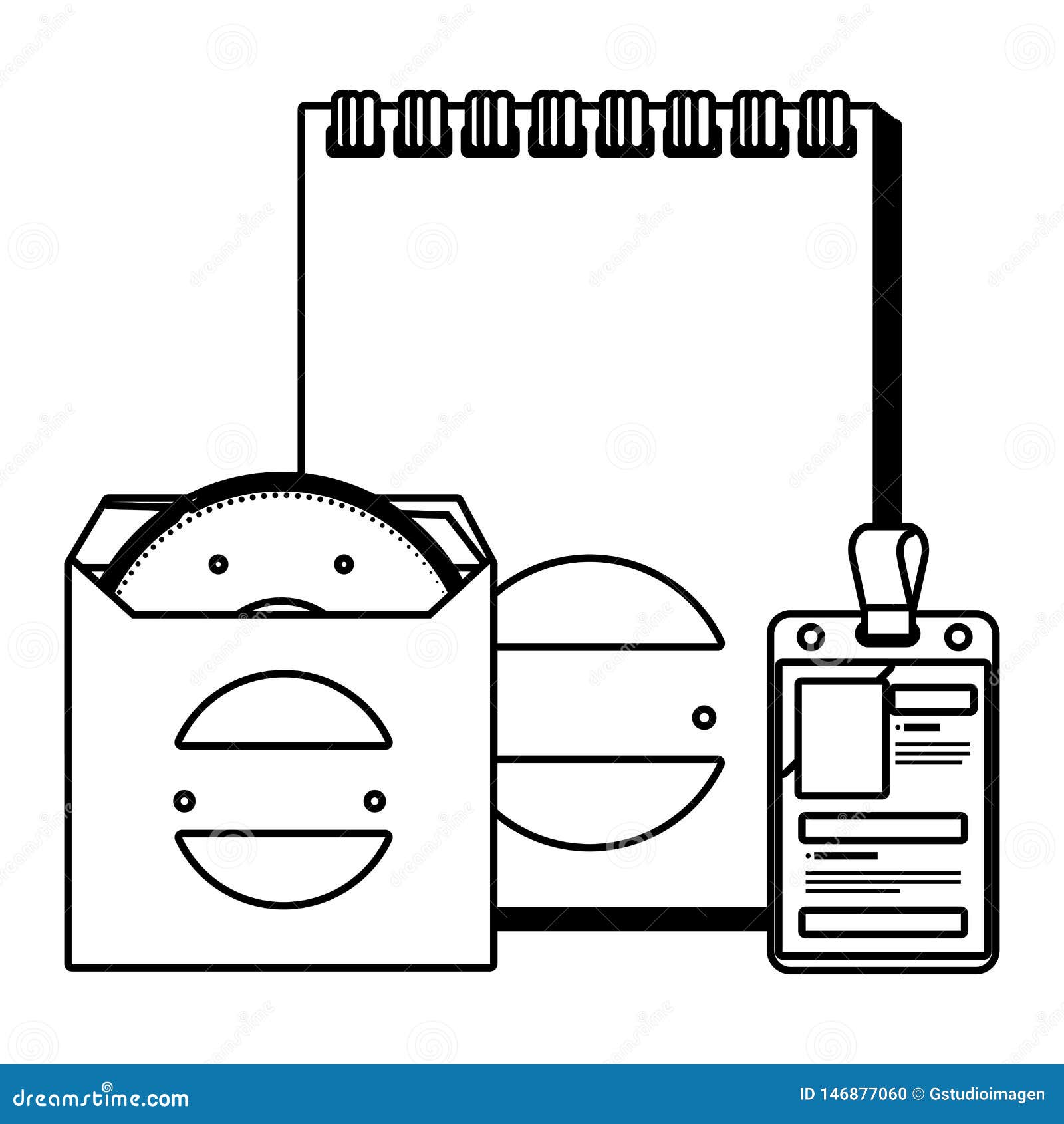 Compact Disk and Notepad ,badge with Company Emblem Stock Illustration ...