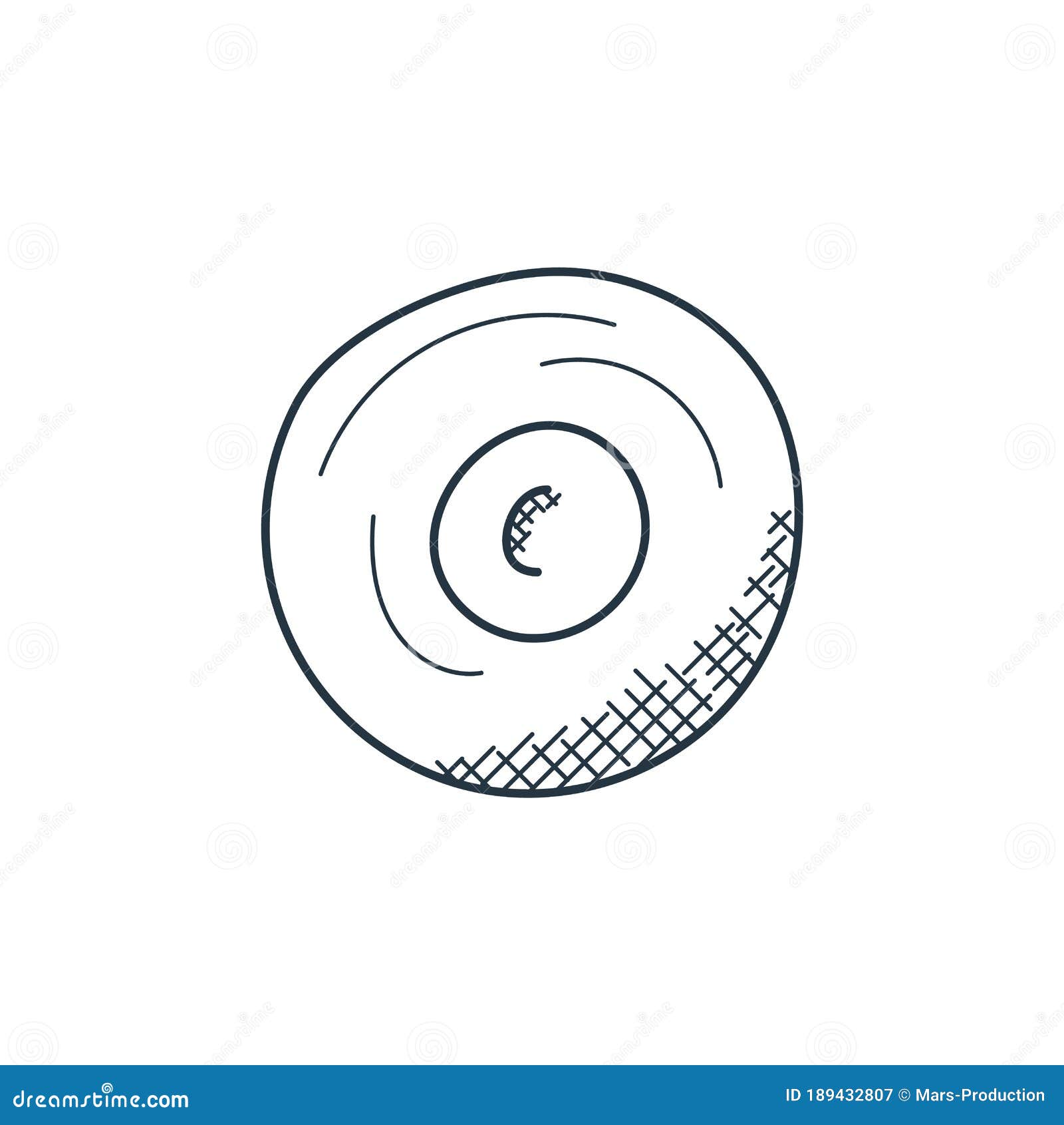 Compact Disk Vector Icon Isolated on White Background. Outline, Thin ...