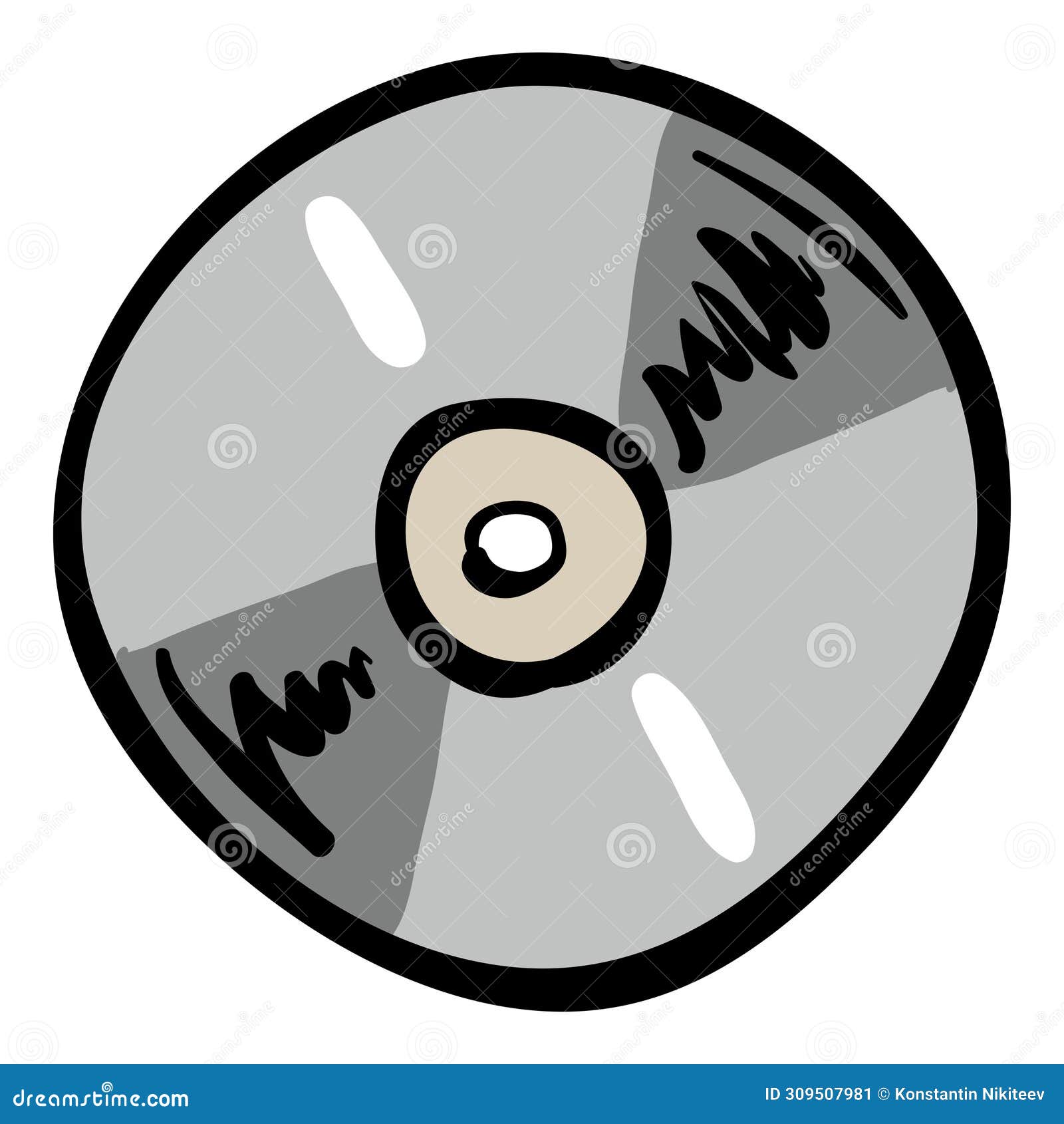 Compact DiskColor Doodle Icon Stock Vector - Illustration of sign, hand ...