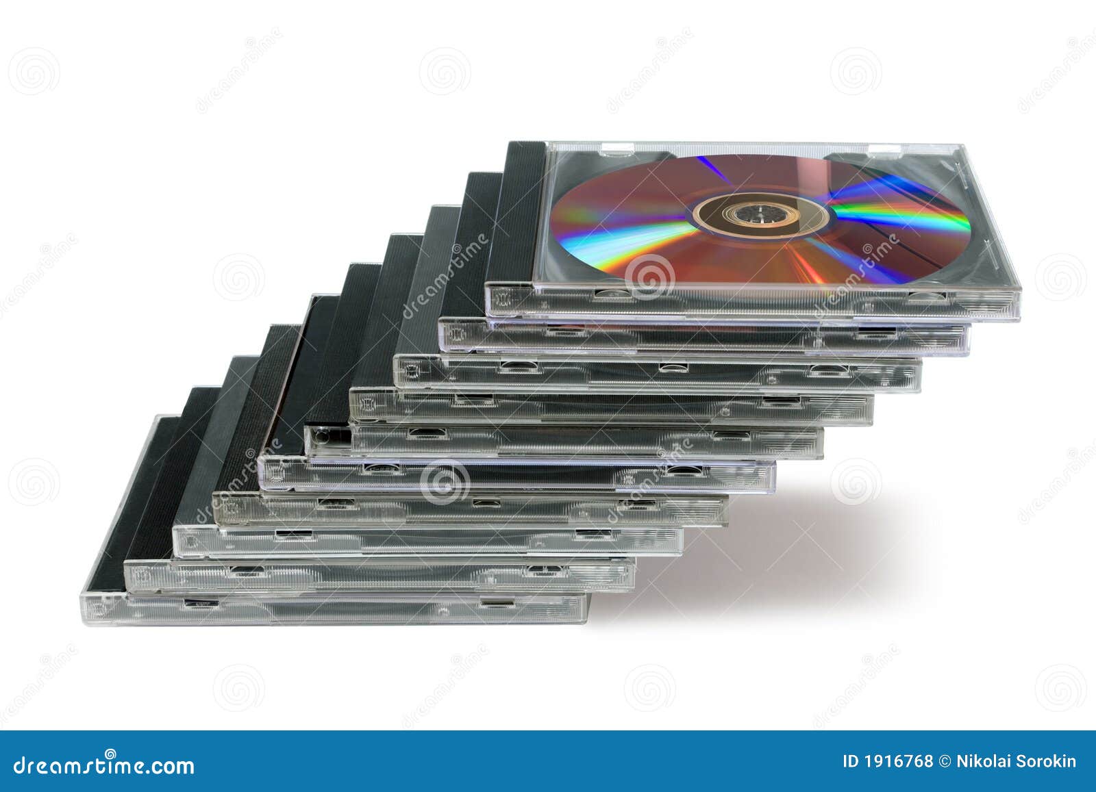 Compact Disks Like a Staircase Stock Photo - Image of improvement ...