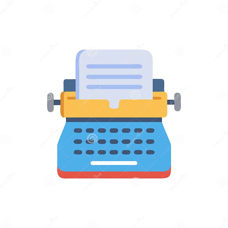 Compact Electric Typewriter Icon for Students Stock Illustration ...