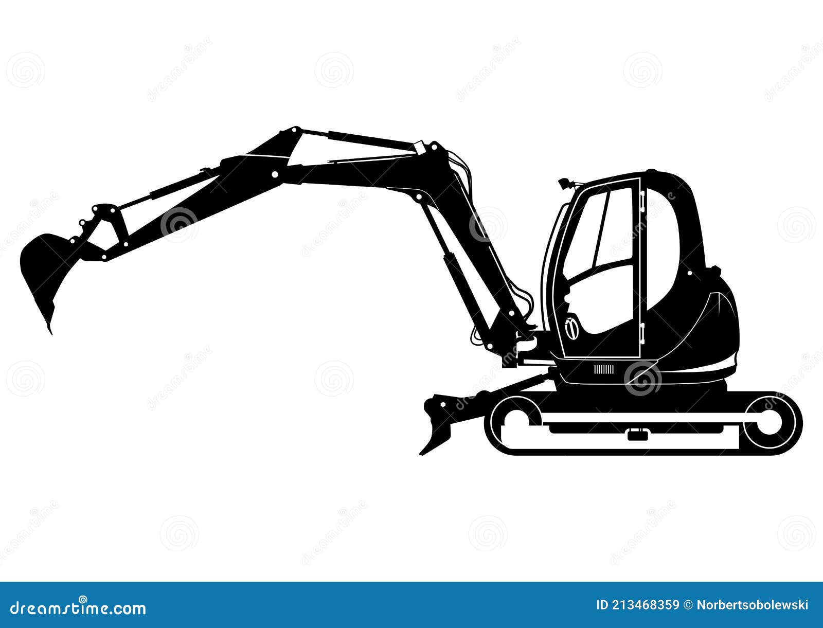 Tracked mini excavator. S stock vector. Illustration of vector - 213468359