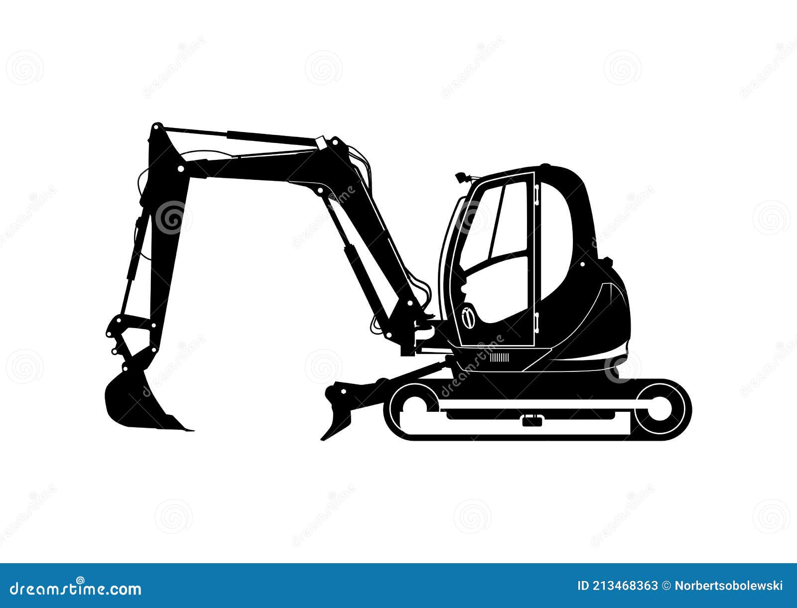 Excavator Mini Icon. Digger Illustration Vector Dig Vehicle. Mini ...