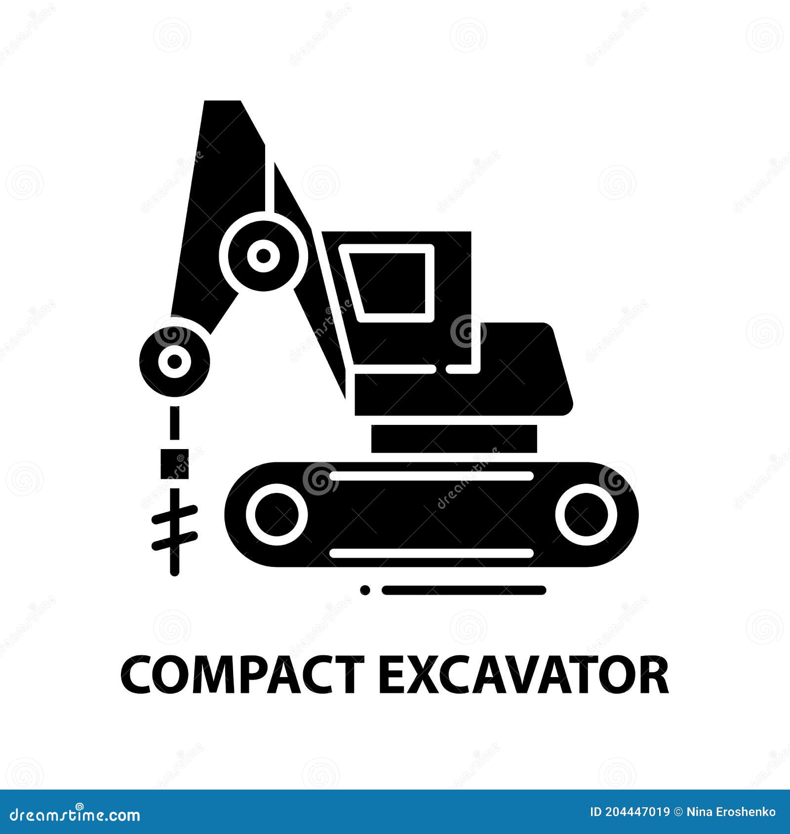 Compact Excavator Vector Illustration | CartoonDealer.com #46106368