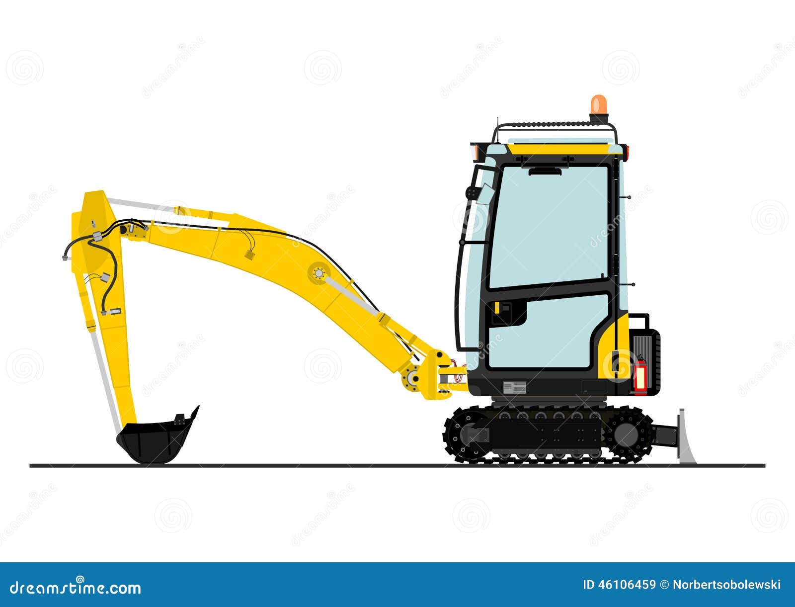 Compact Excavator Vector Illustration | CartoonDealer.com #46106368