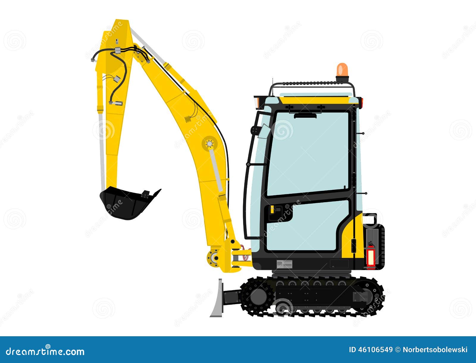 Compact Excavator Vector Illustration | CartoonDealer.com #46106368