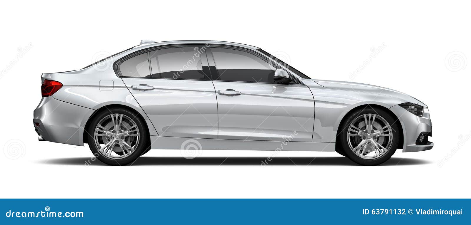 Compact Executive Car - Side View Stock Illustration - Illustration of ...