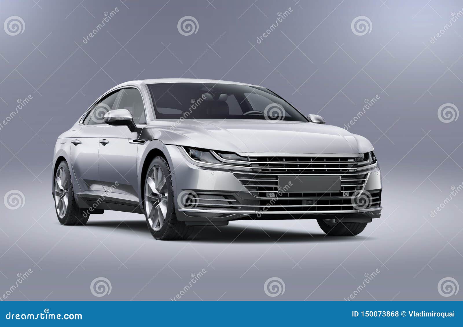 Compact Executive Car - Studio Shot - 3D Render Stock Illustration ...