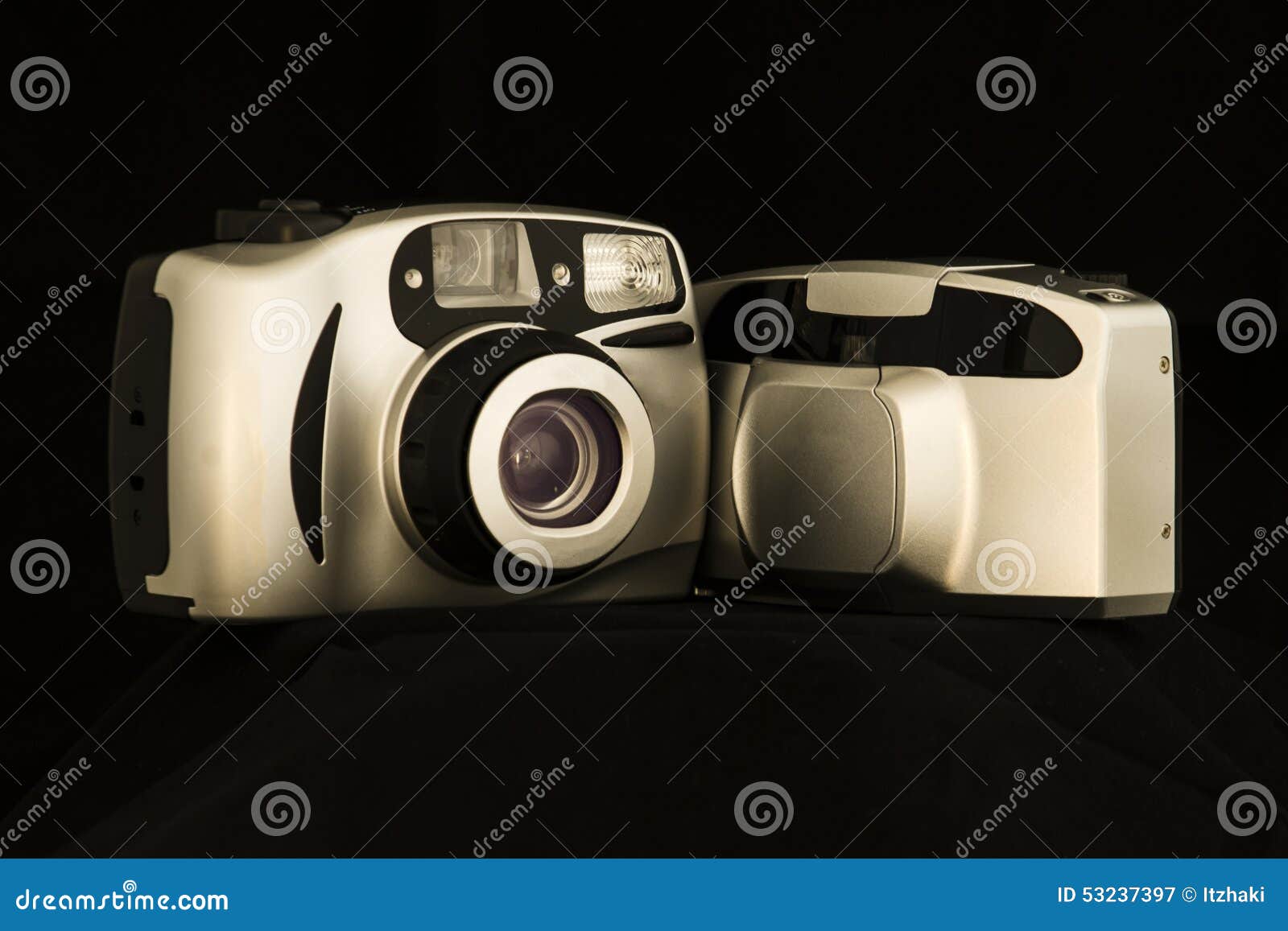 Compact film cameras stock image. Image of shot, flash - 53237397