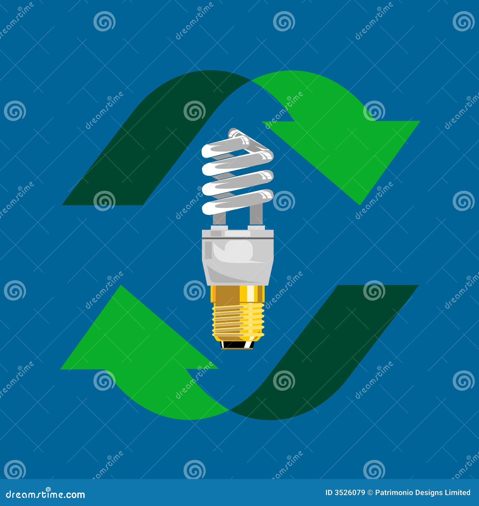Compact fluorescent light stock illustration. Illustration of blue ...