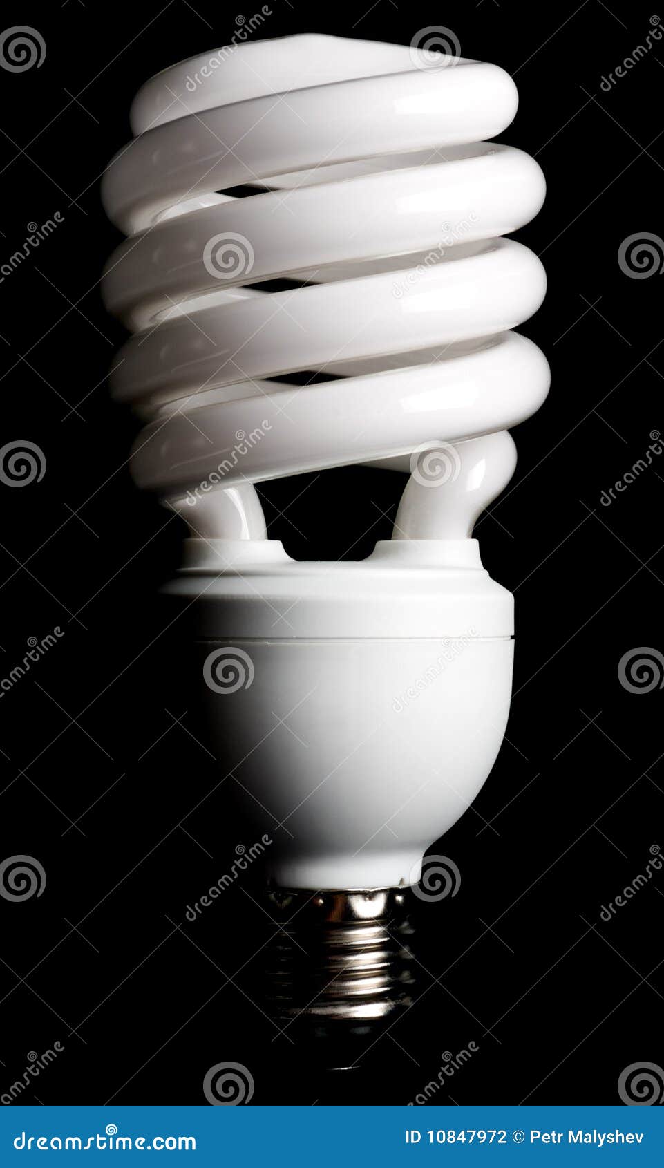 Compact Fluorescent Light Bulb Stock Photo - Image of light, black ...