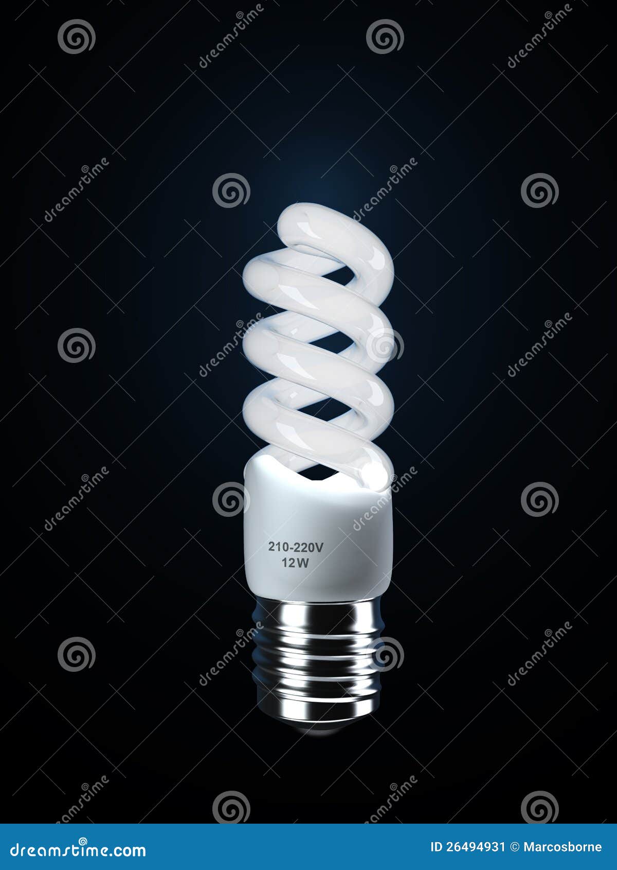 Compact Fluorescent Spiral Tube Stock Illustration - Illustration of ...