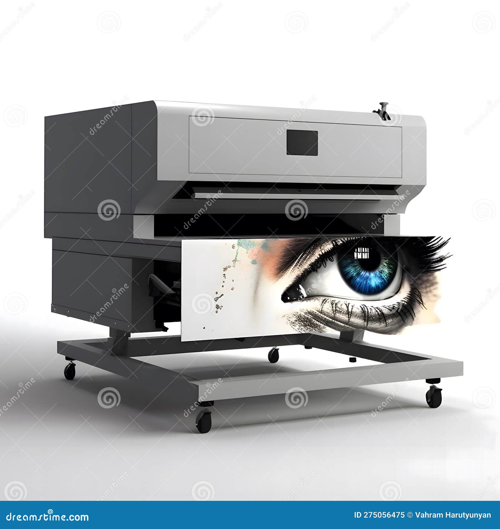 Compact Future Laser Printer Isolated on White Background Stock ...