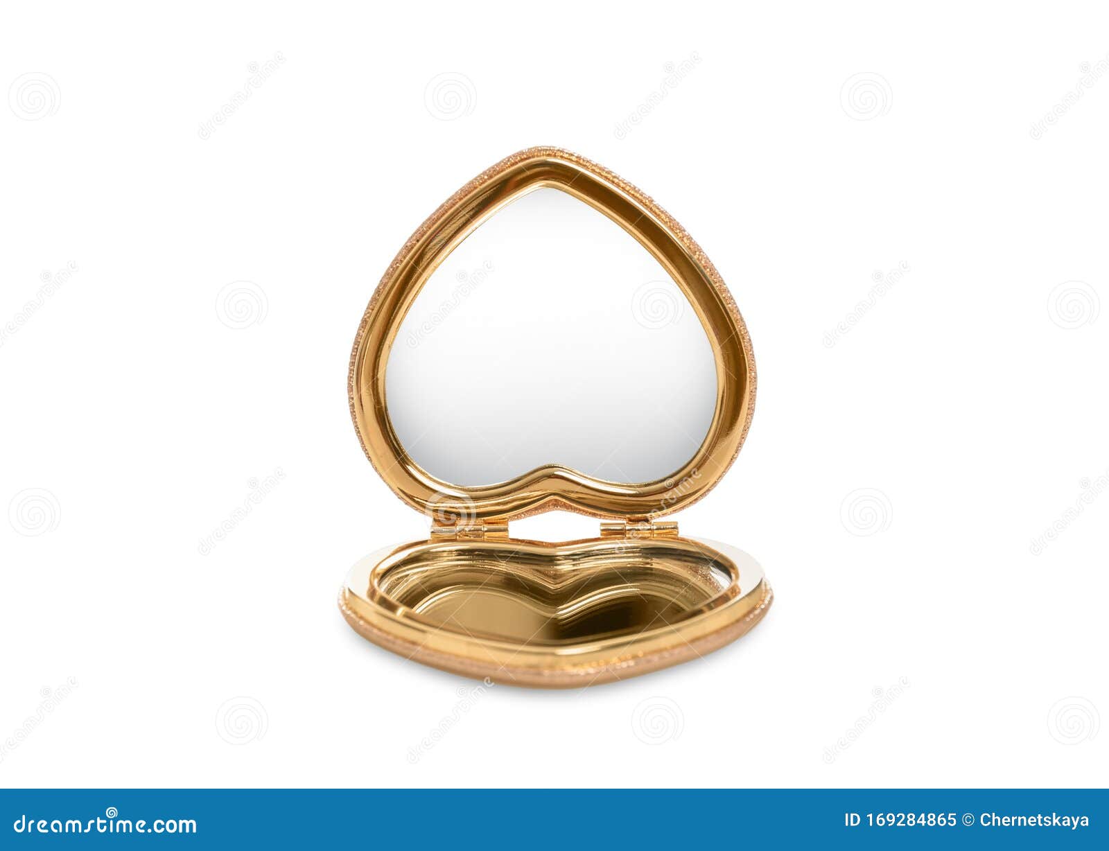 Compact Heart Shaped Mirror Isolated Stock Image - Image of heart ...