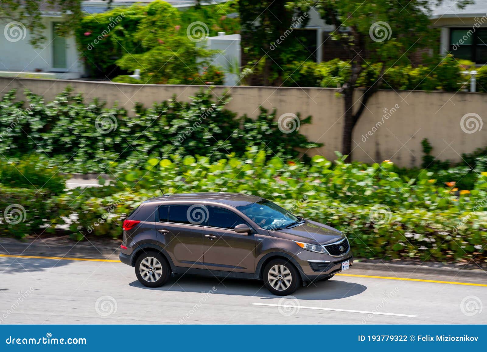 Compact KIA SUV Driving Fast on a Laned Road Editorial Photography ...