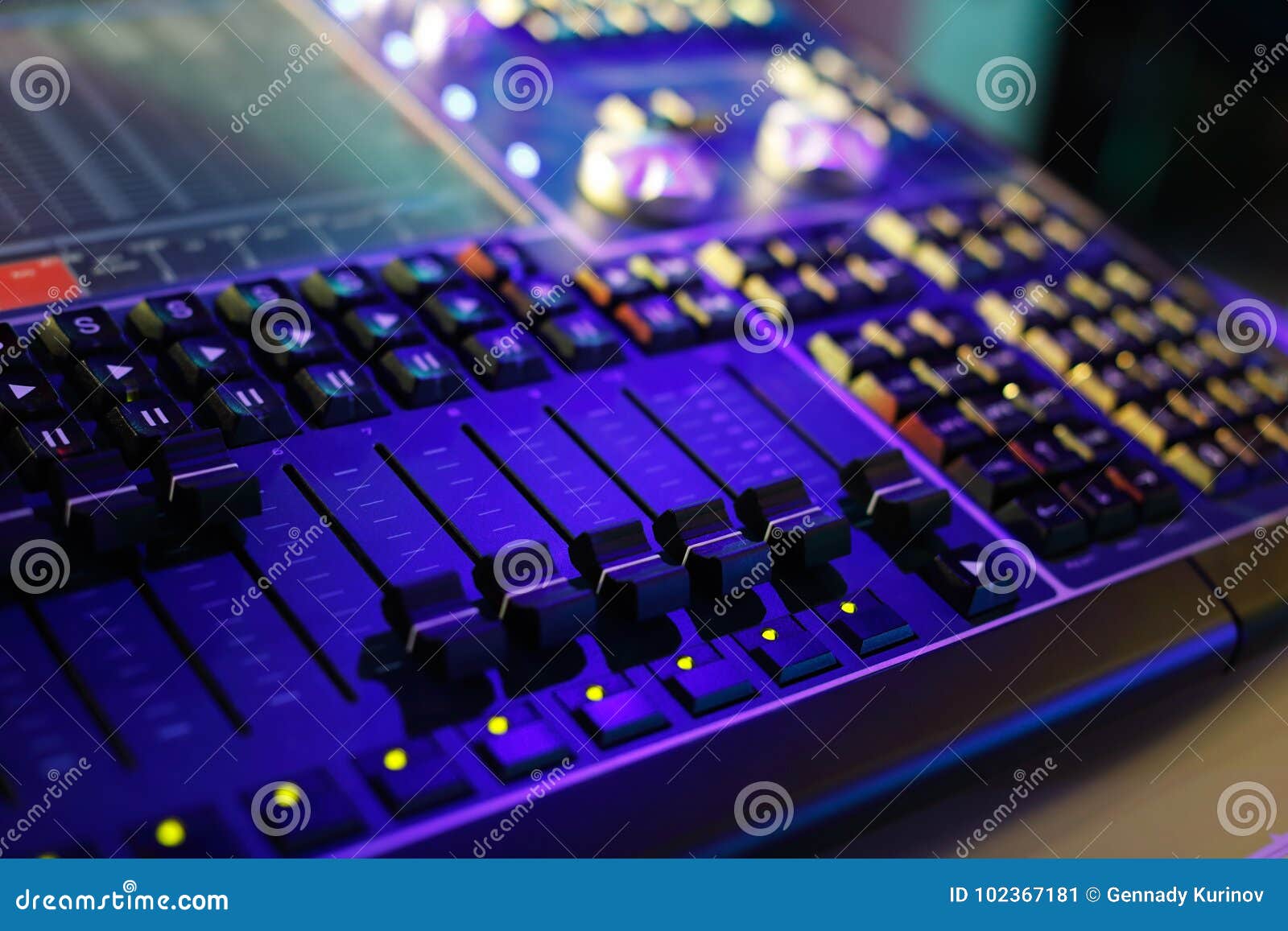 Compact Lighting Control Console Stock Image - Image of fixture, light ...