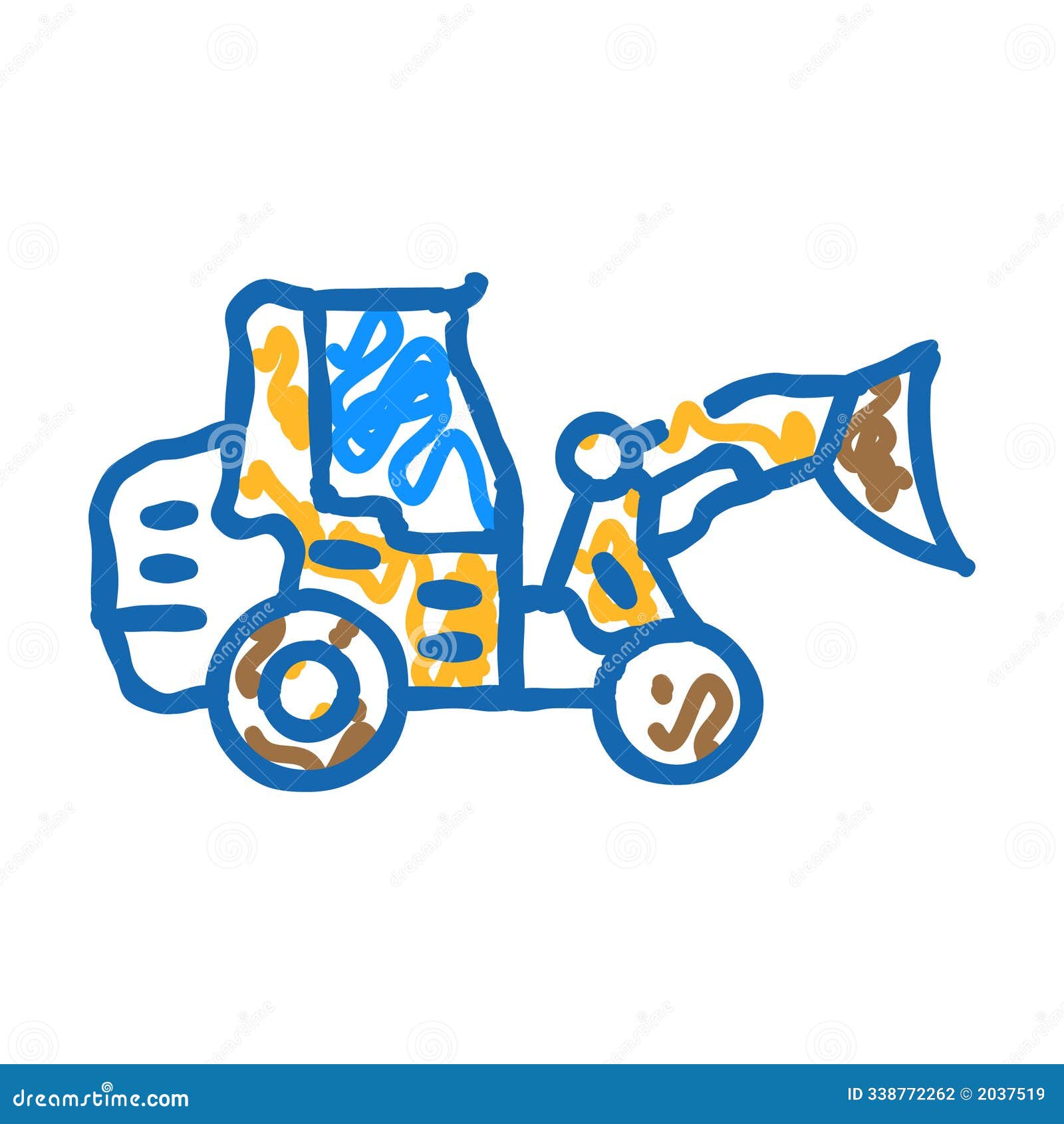 Compact Loader Construction Vehicle Icon Doodle Illustration Stock ...