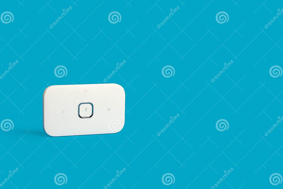 A Compact Modem Device on a Blue Background Stock Photo - Image of ...