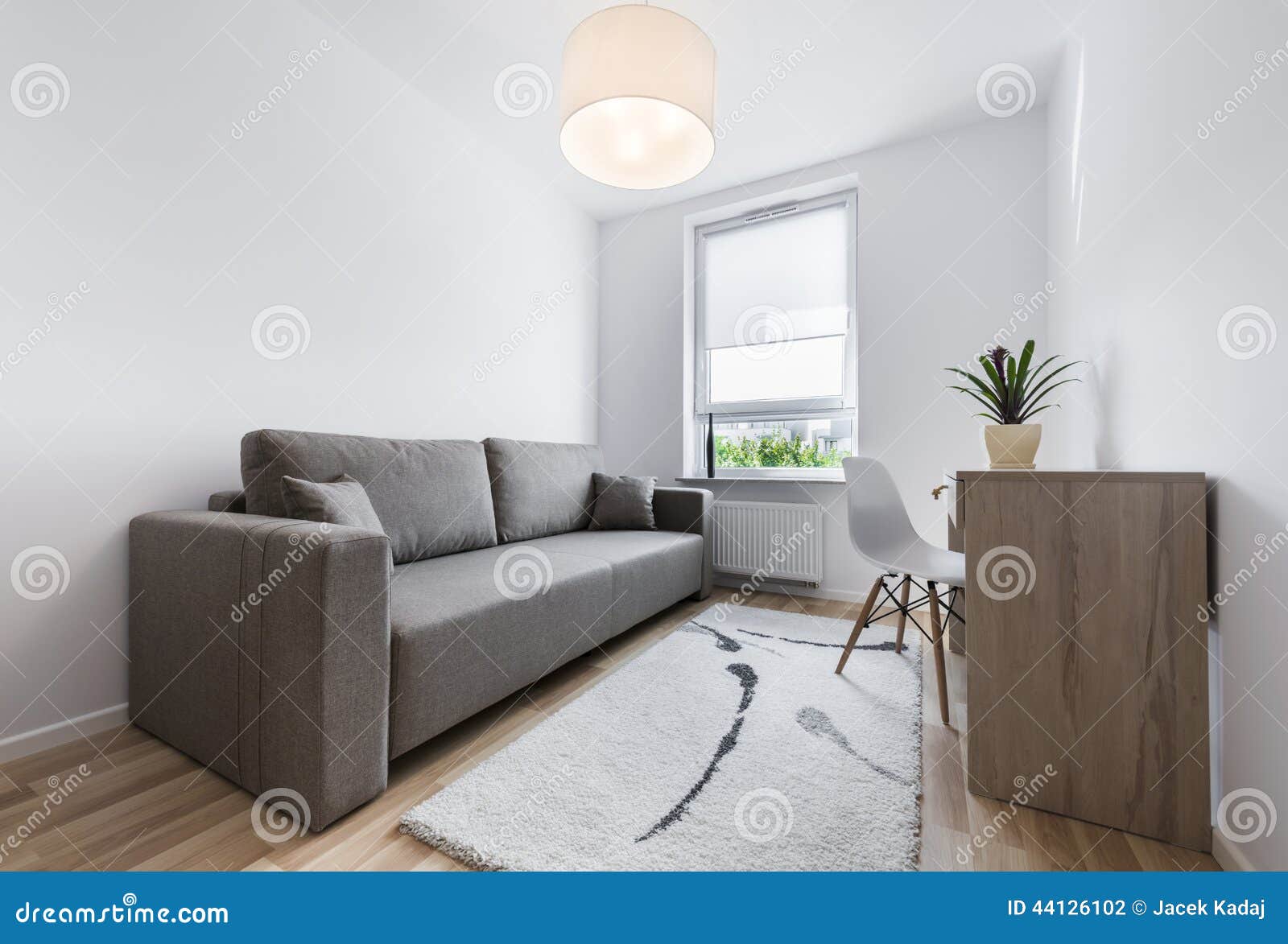 Compact, Modern Sleeping Room Interior Design Stock Photo - Image of ...