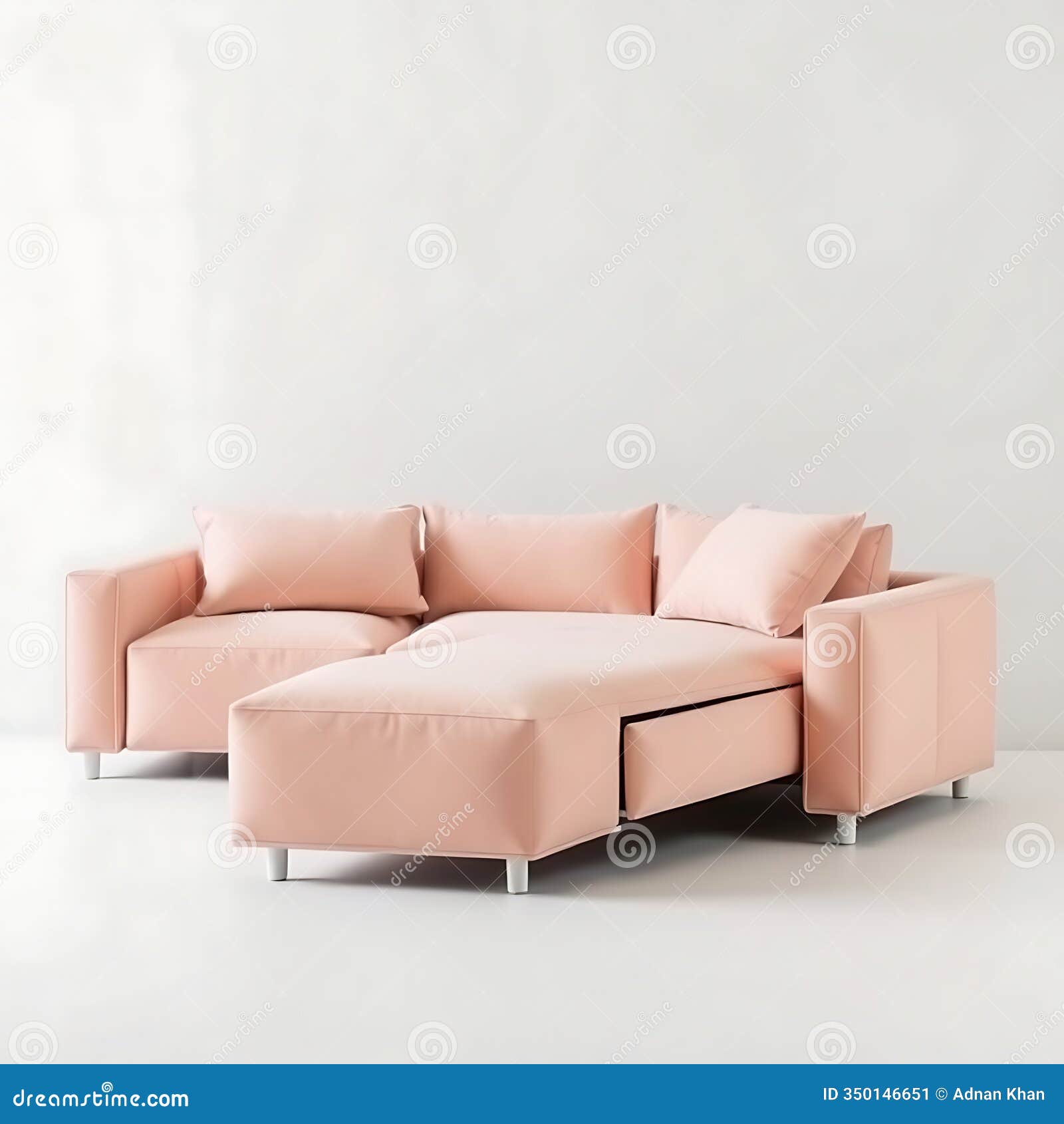 A Compact Modular Sofa in a Soft Pastel Shade with Movable Sections ...