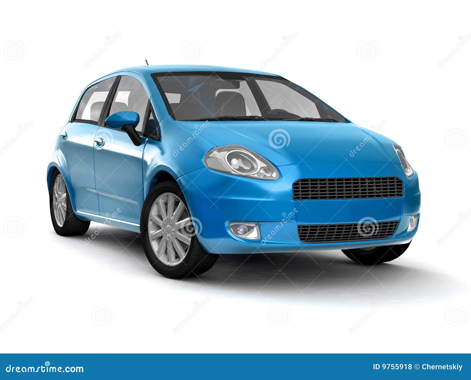 Compact new blue car stock illustration. Illustration of blue - 9755918