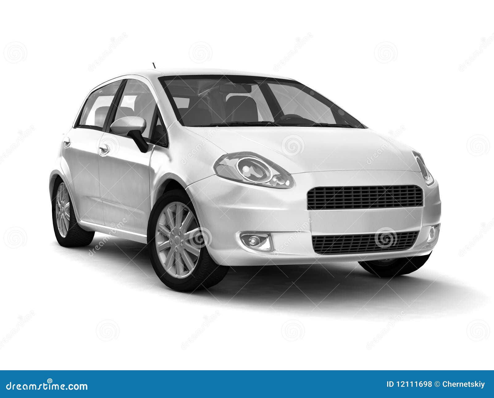 Compact new silver car stock illustration. Illustration of transport ...