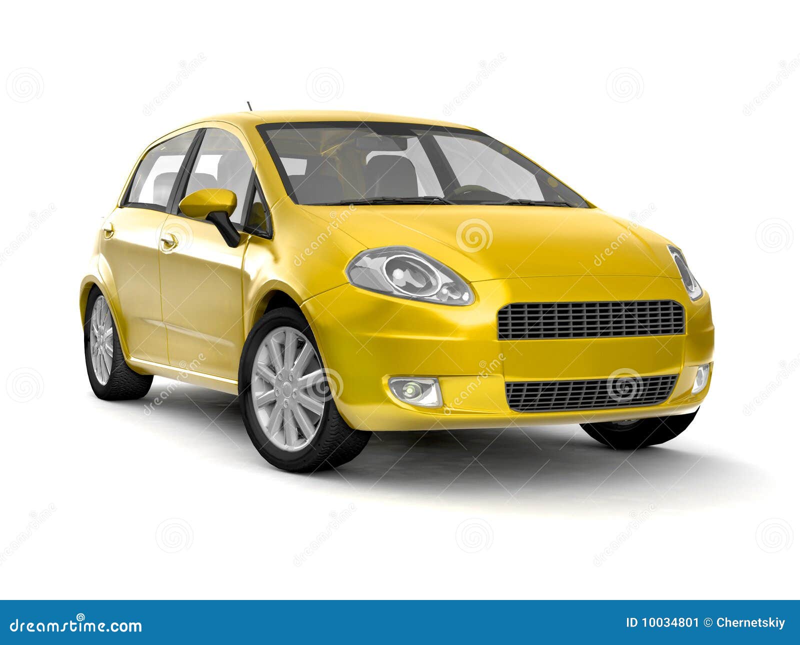 Compact new yellow car stock illustration. Illustration of machine ...