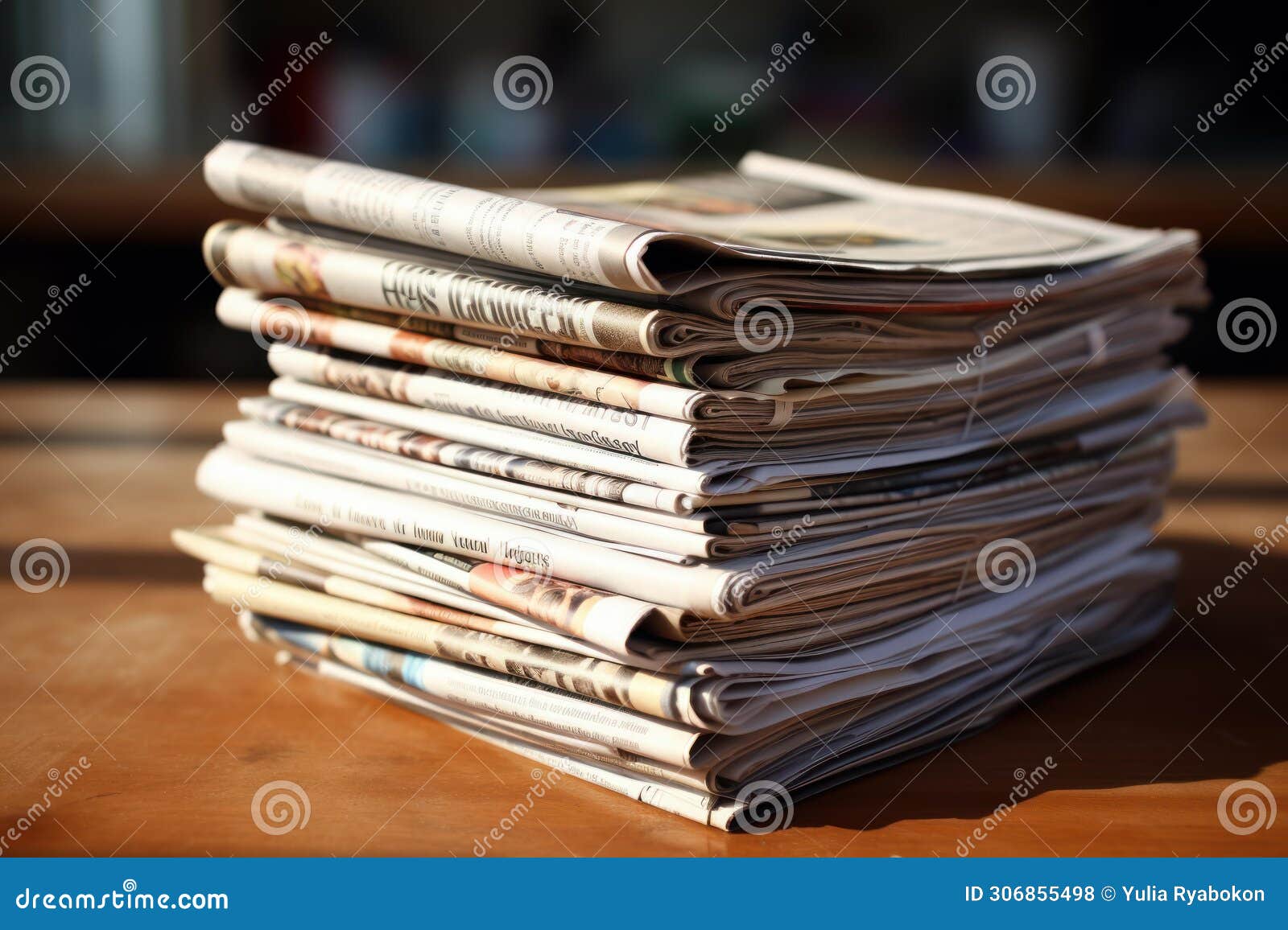 Compact Newspaper Folder Stack. Generate Ai Stock Photo - Image of form ...