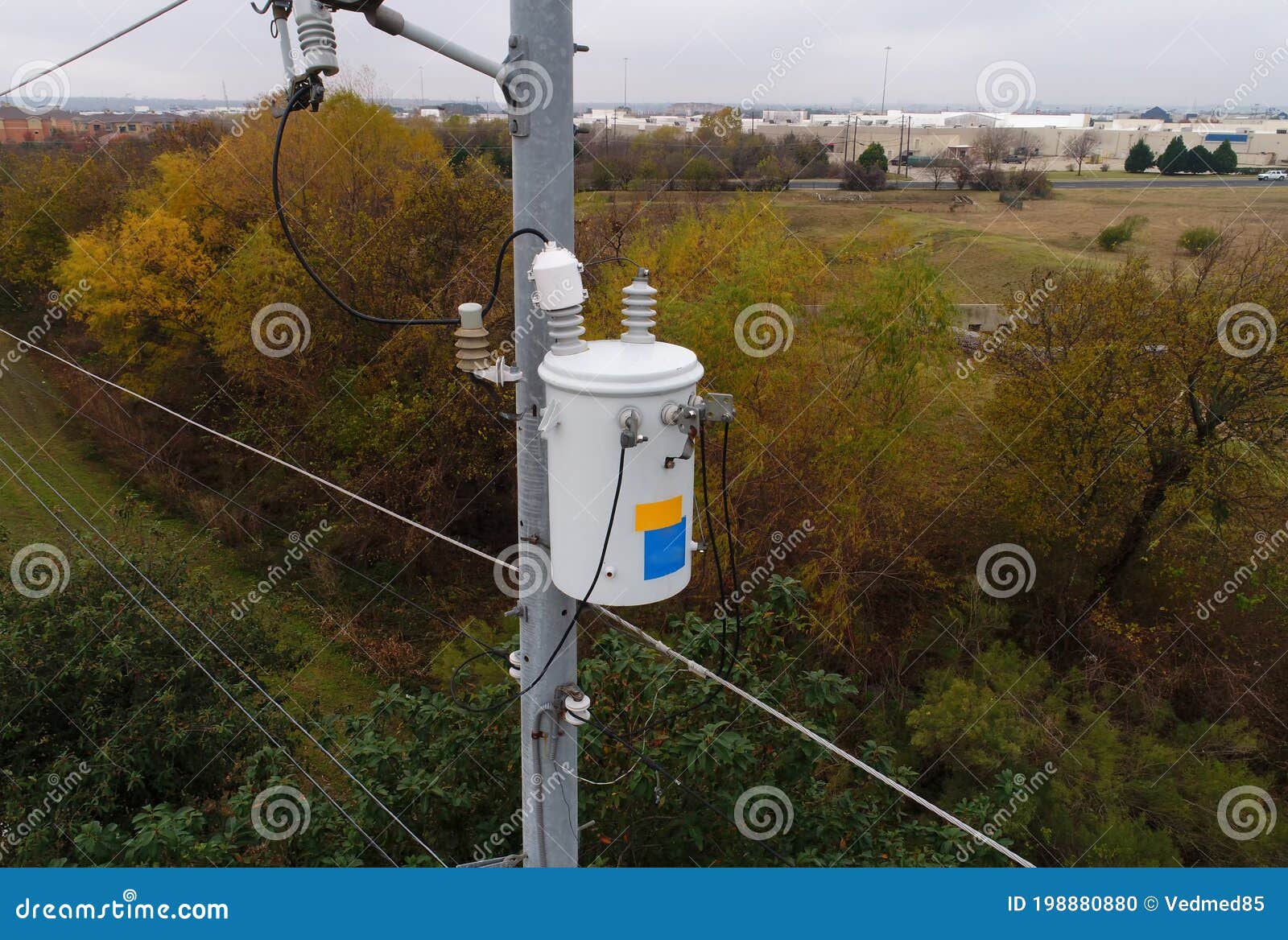 Overhead Transmission Line Of Electrical Energy On Steel Supports ...