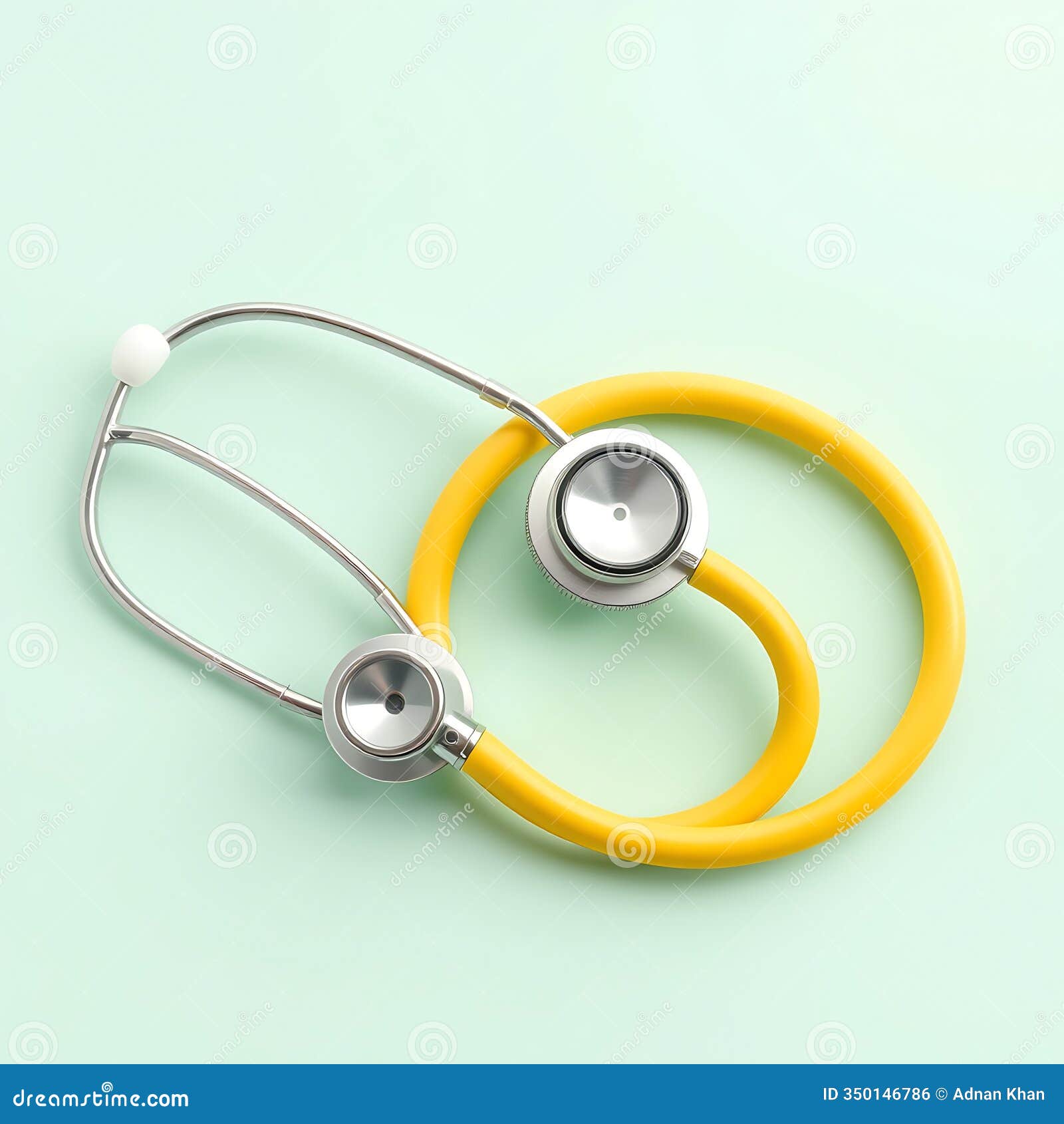 A Compact Pastel Yellow Stethoscope with an Ergonomic Head on a Soft ...